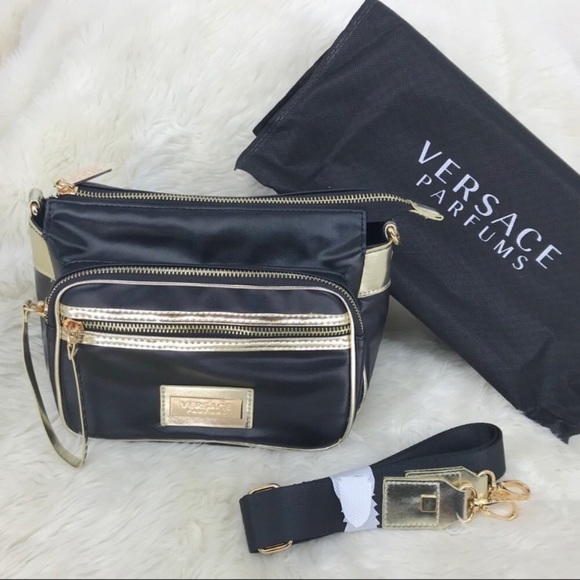Versace | Bags | Versace Crossbody Bag Purse Pouch Organizer Saddle Bag ...